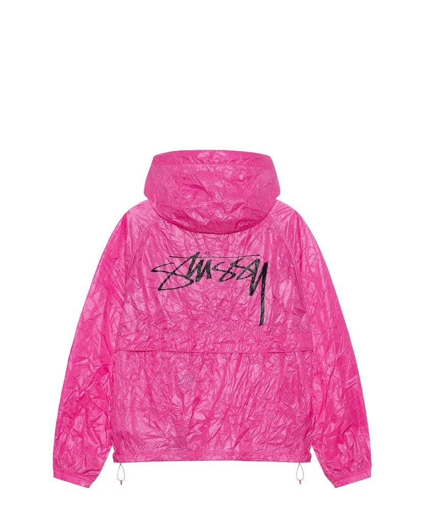 STUSSY Wrinkled Nylon Beach Shell Jacket Pink - UNIFORM STORE