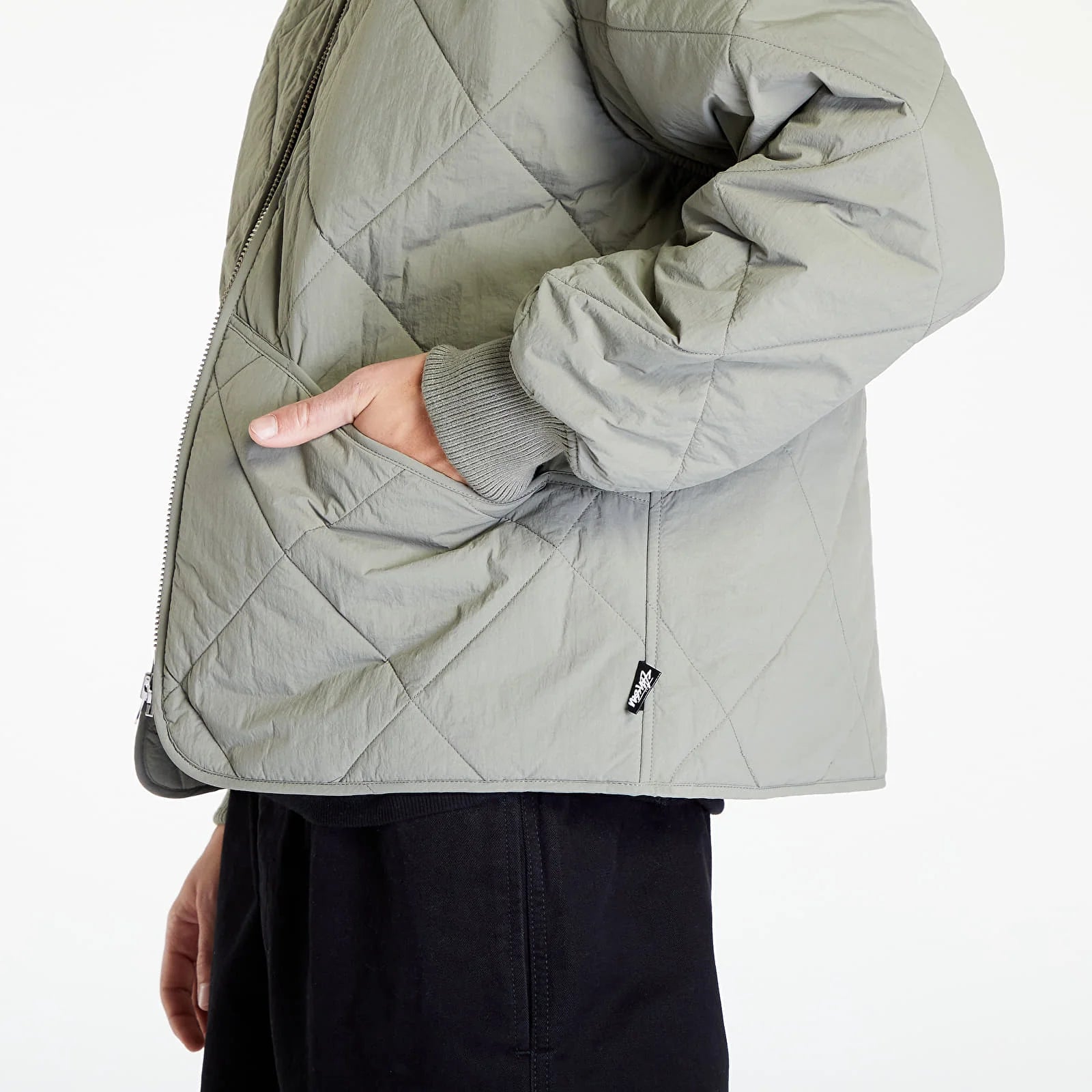 STUSSY Dice Quilted Liner Jacket Olive - UNIFORM STORE